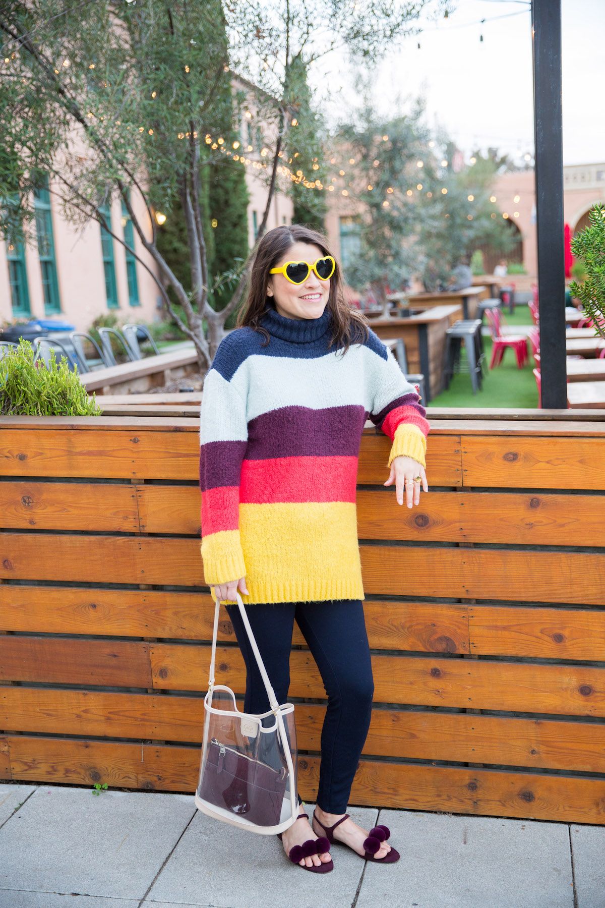 How To Wear Stripes In Winter - Striped Sweater Outfit - VSTYLE