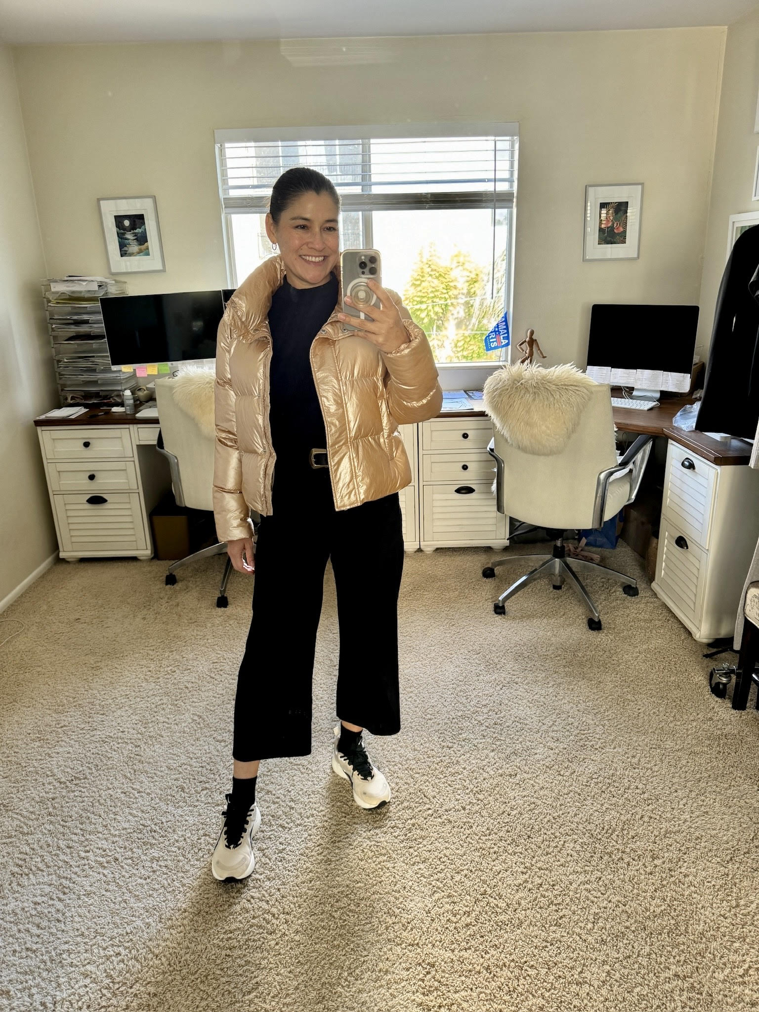 Metallic Puffer Jacket Outfit - VSTYLE